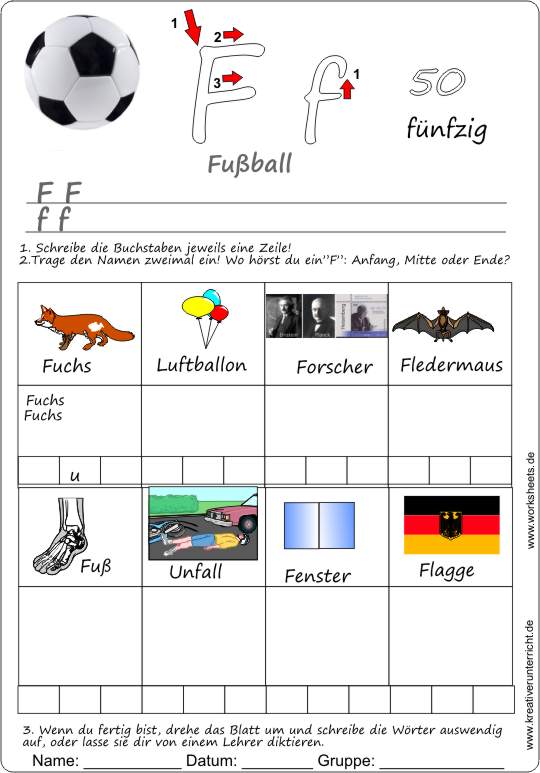 Buchstabe Ff - Deutsch lernen