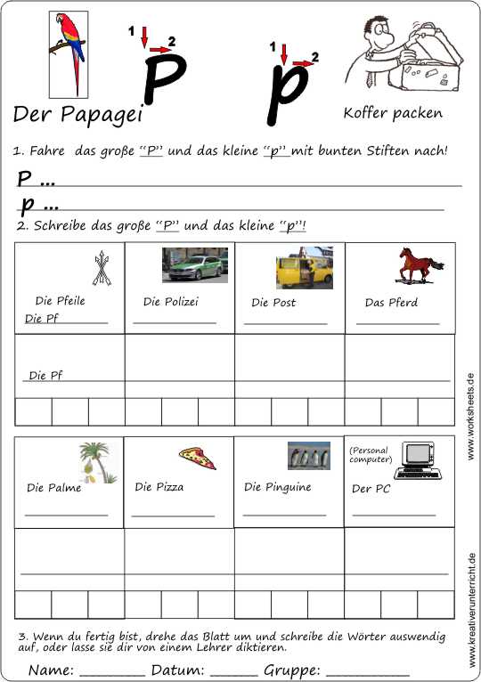 Buchstabe Pp - Deutsch lernen